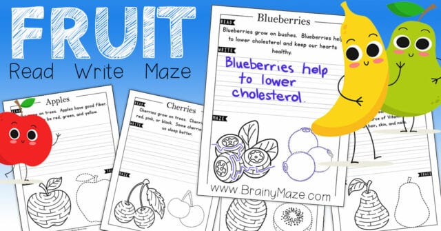 Fruit Mazes - Superstar Worksheets