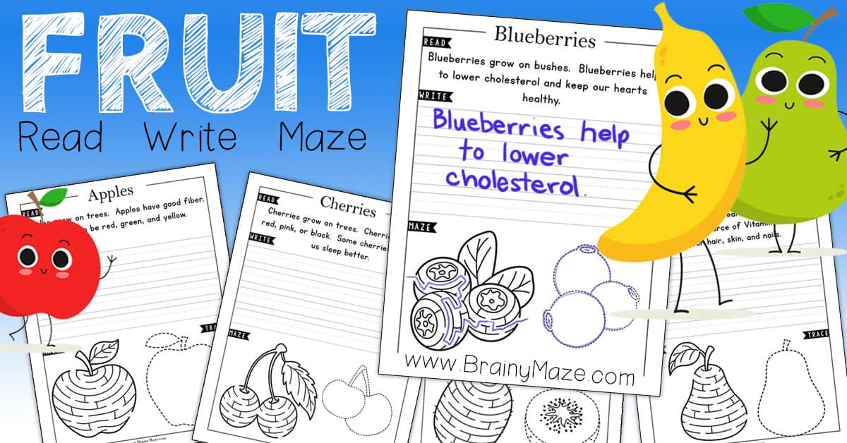Fruit Mazes (Free Printables) - Superstar Worksheets