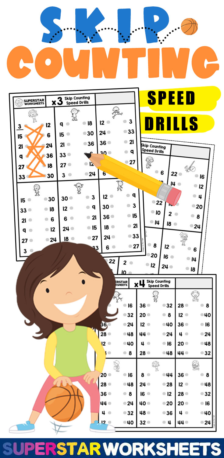 Skip Counting Speed Drills - Superstar Worksheets