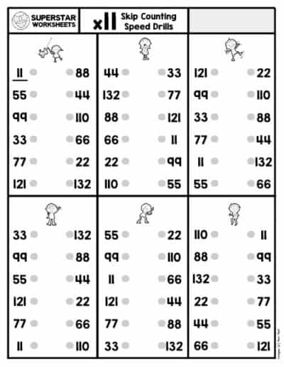 Skip Counting Speed Drills - Superstar Worksheets