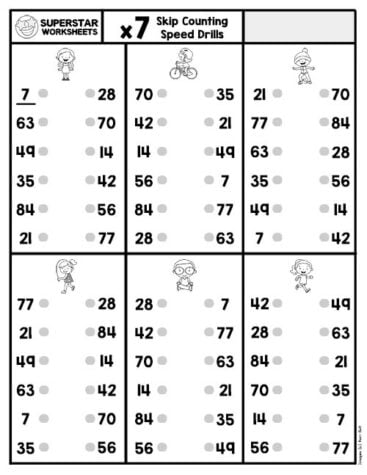 Skip Counting Speed Drills - Superstar Worksheets