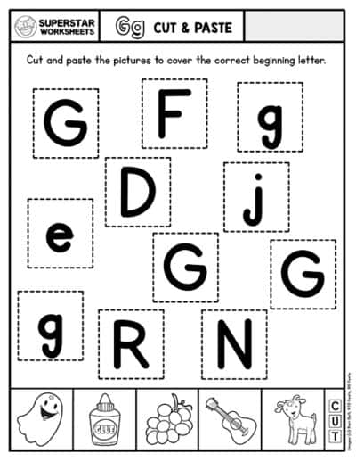 Cut & Paste Letter Worksheets - Superstar Worksheets