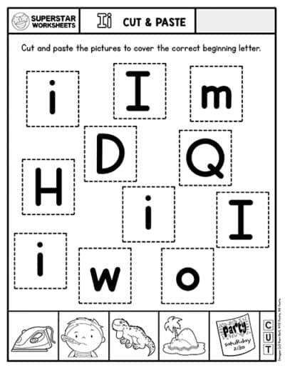 Cut & Paste Letter Worksheets - Superstar Worksheets