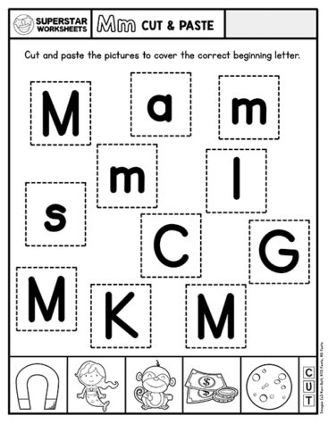 Cut & Paste Letter Worksheets - Superstar Worksheets