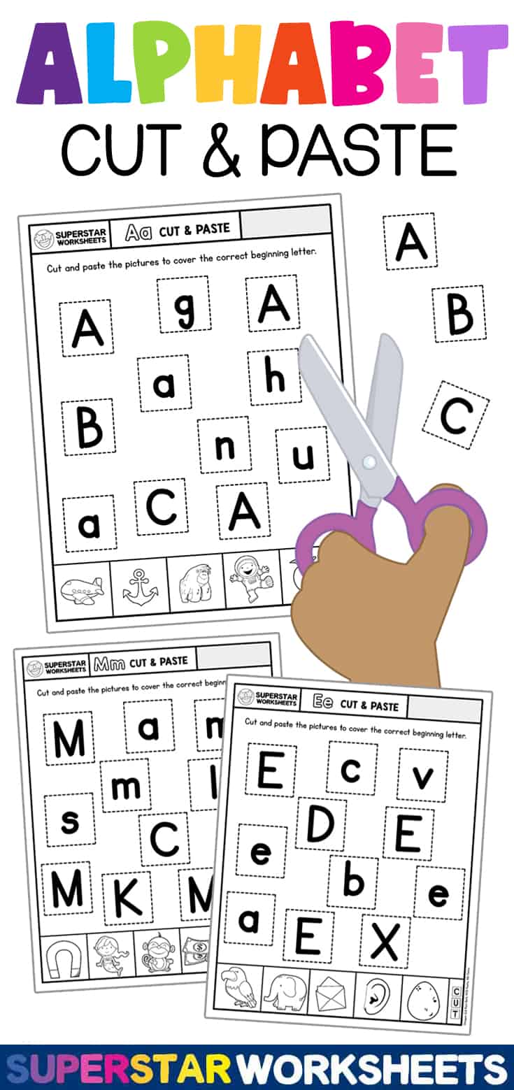 Cut & Paste Letter Worksheets - Superstar Worksheets
