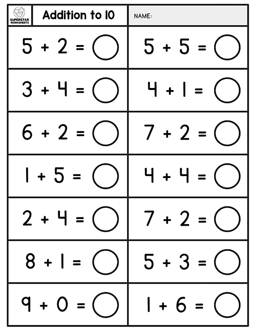 Kindergarten Worksheets - Superstar Worksheets