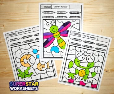 Color by Number Worksheets for Kindergarten - Superstar Worksheets