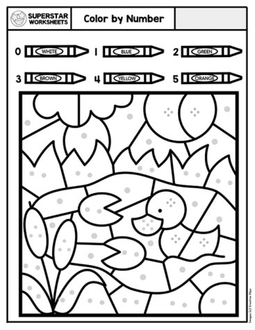 Color by Number Worksheets for Kindergarten - Superstar Worksheets