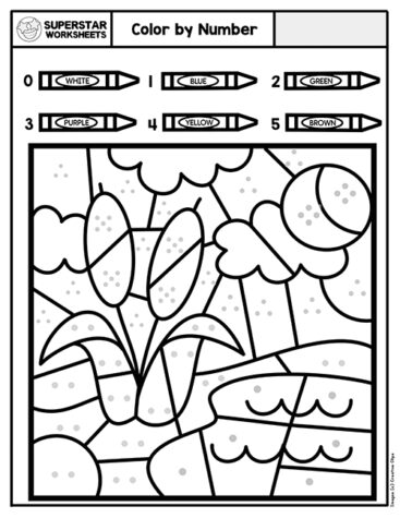 Color by Number Worksheets for Kindergarten - Superstar Worksheets