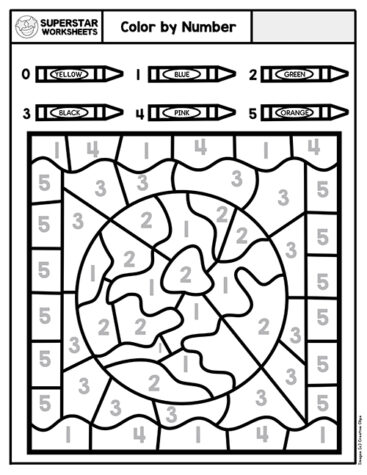 Color by Number Worksheets for Kindergarten - Superstar Worksheets