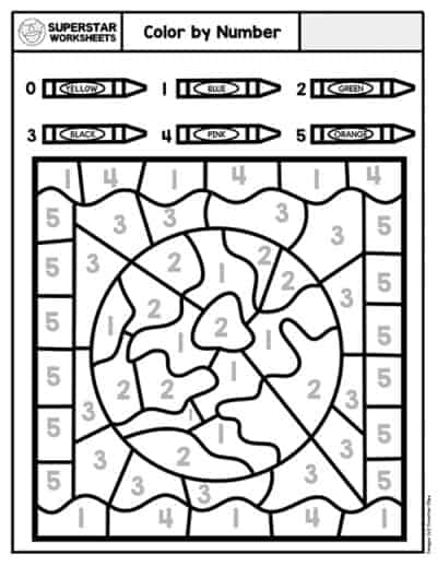Color by Number Worksheets for Kindergarten - Superstar Worksheets