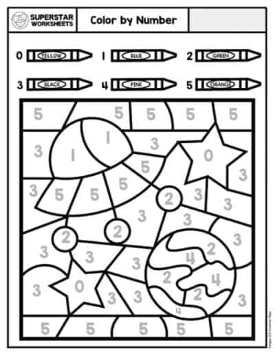 Color by Number Worksheets for Kindergarten - Superstar Worksheets