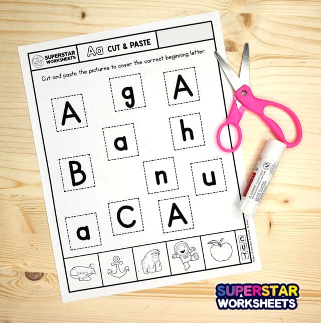Cut & Paste Letter Worksheets - Superstar Worksheets