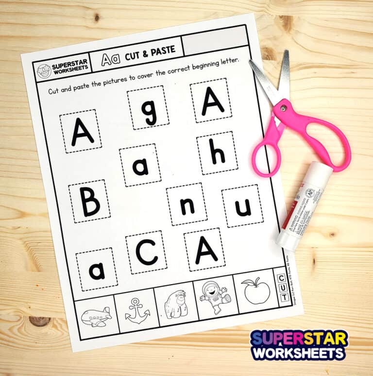 Cut & Paste Letter Worksheets - Superstar Worksheets