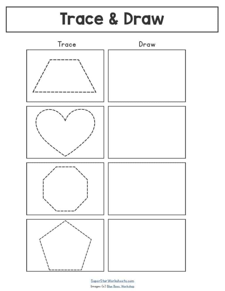 Shapes Worksheets for Kindergarten - Superstar Worksheets
