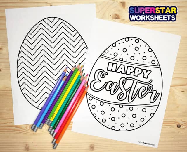 Easter Egg Coloring Pages - Superstar Worksheets
