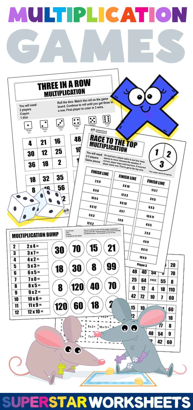 Multiplication Games Superstar Worksheets