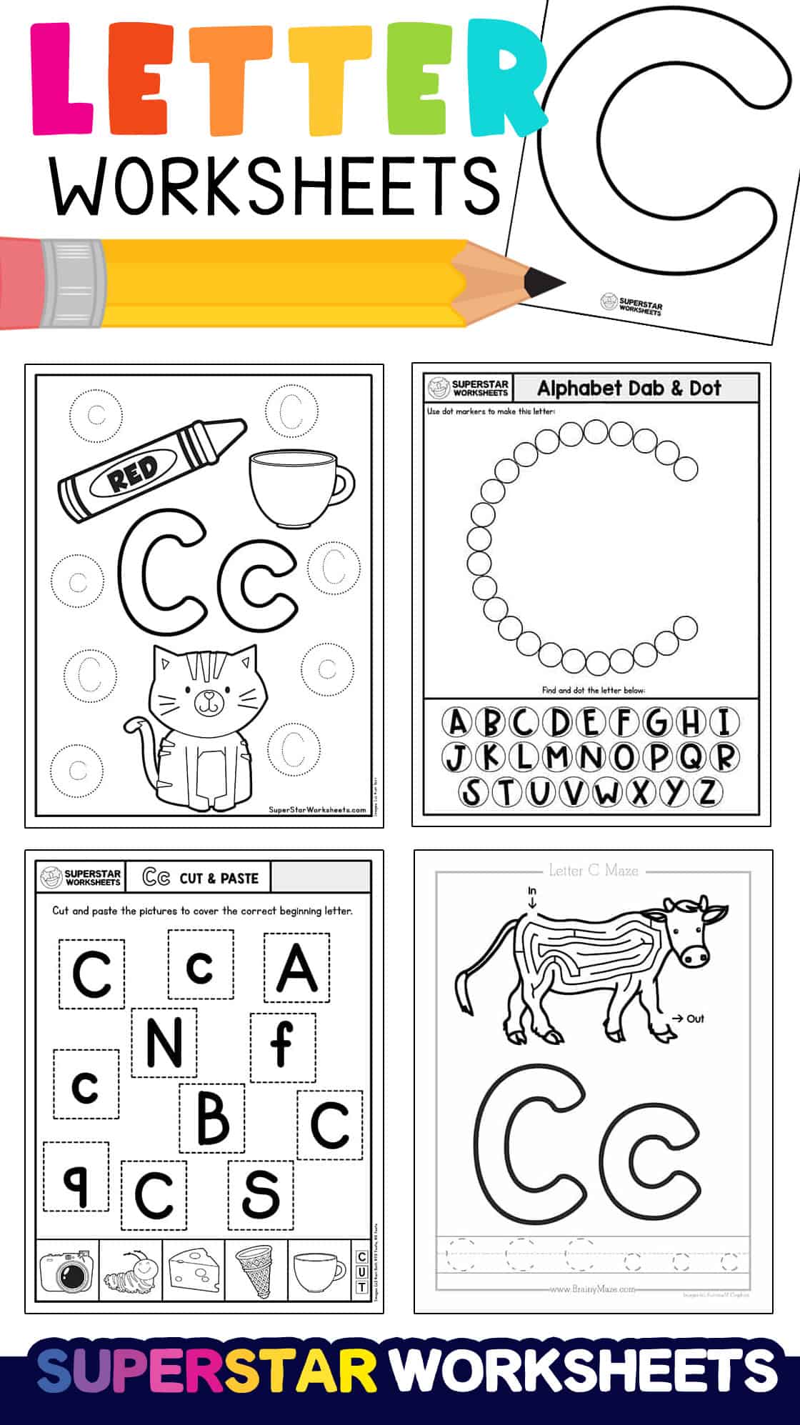 Letter C Worksheets - Superstar Worksheets