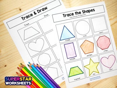 Shapes Worksheets for Kindergarten - Superstar Worksheets