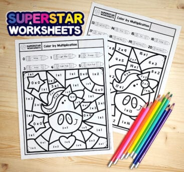 Multiplication Color By Number - Superstar Worksheets