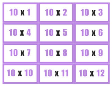 Multiplication Flashcards - Superstar Worksheets