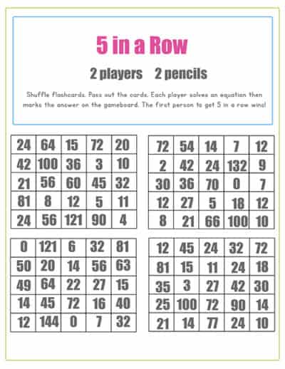 Multiplication Flashcards - Superstar Worksheets