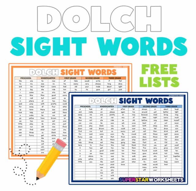 Sight Words - Superstar Worksheets