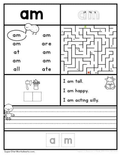 Kindergarten Sight Word Worksheets - Superstar Worksheets
