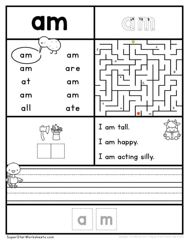 Kindergarten Sight Word Worksheets - Superstar Worksheets