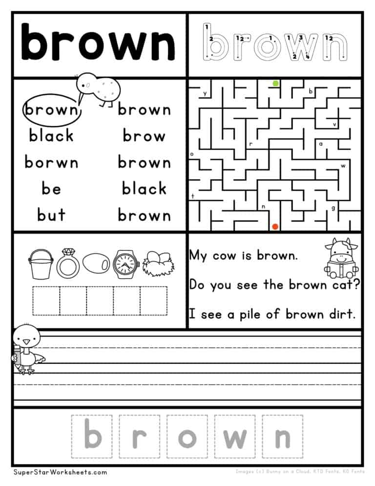 Kindergarten Sight Word Worksheets - Superstar Worksheets