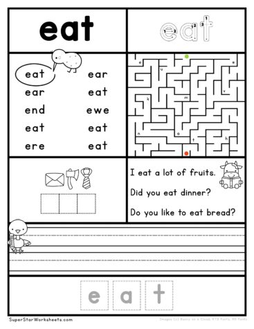 Kindergarten Sight Word Worksheets - Superstar Worksheets