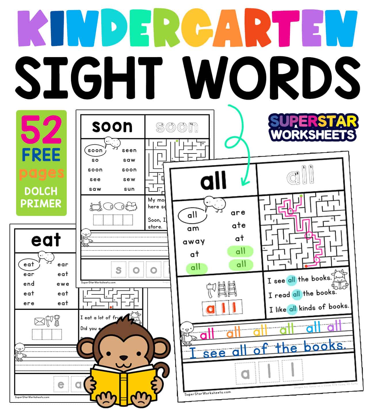 Kindergarten Sight Word Worksheets - Superstar Worksheets