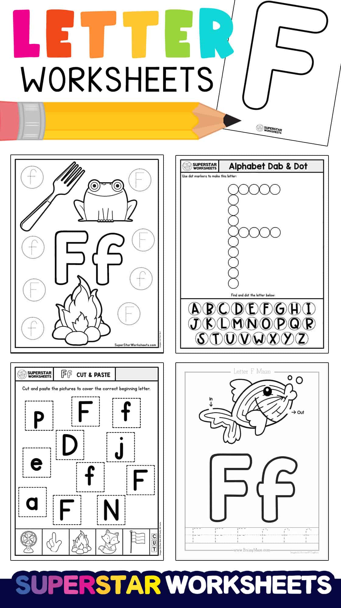 Letter F Worksheets - Superstar Worksheets
