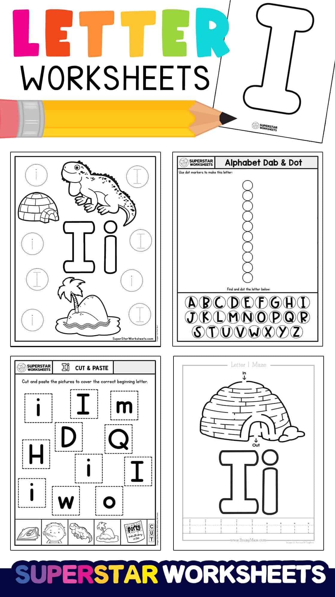 Letter I Worksheets - Superstar Worksheets