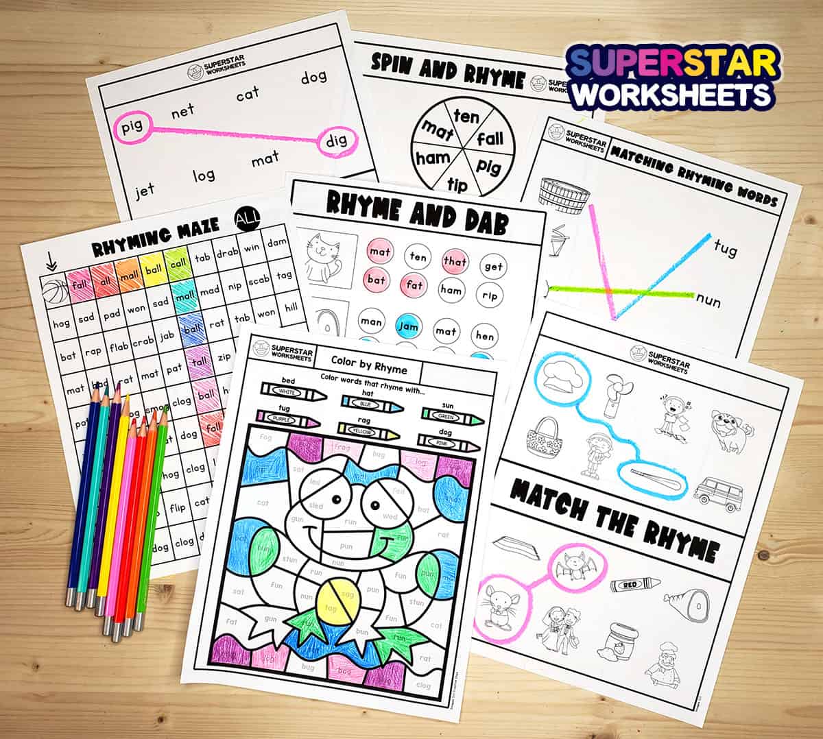 Rhyming Worksheets For Kindergarten Superstar Worksheets