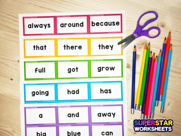 Sight Word Flashcards - Superstar Worksheets