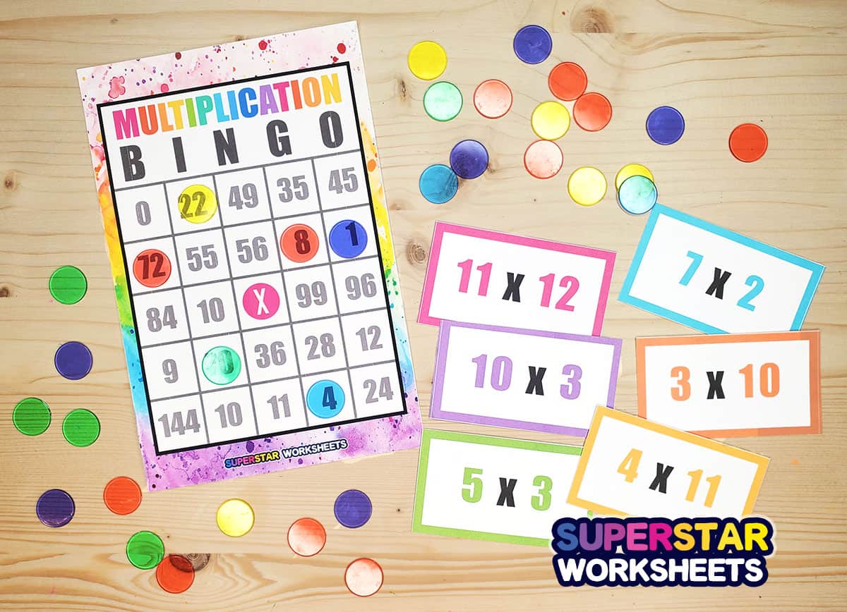 Multiplication BINGO Superstar Worksheets