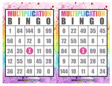 Multiplication BINGO - Superstar Worksheets