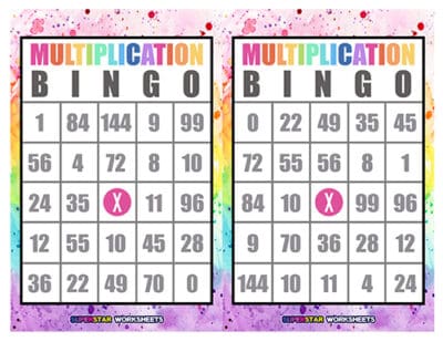 Multiplication BINGO - Superstar Worksheets