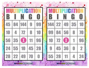 Multiplication BINGO - Superstar Worksheets