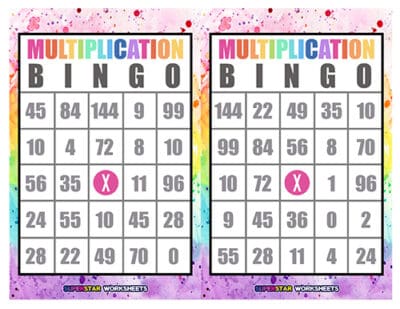 Multiplication BINGO - Superstar Worksheets