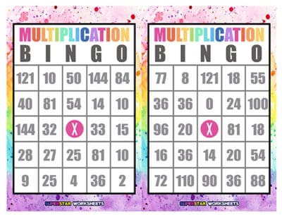 Multiplication BINGO - Superstar Worksheets