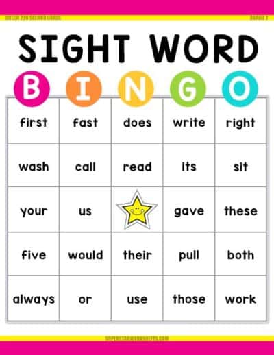 Sight Word BINGO - Superstar Worksheets