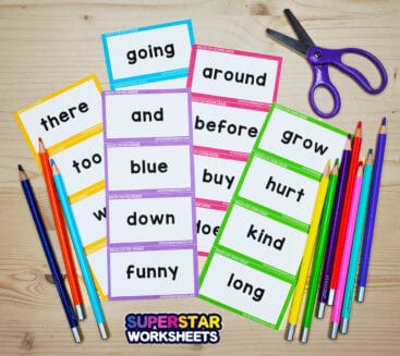 Sight Word Flashcards - Superstar Worksheets
