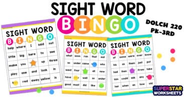 Sight Word BINGO - Superstar Worksheets