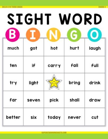 Sight Word BINGO - Superstar Worksheets