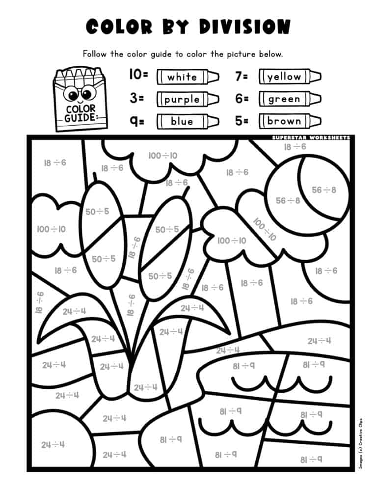Long Division Color By Number