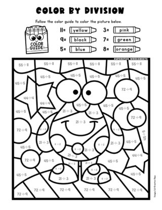 Division Color by Number - Superstar Worksheets