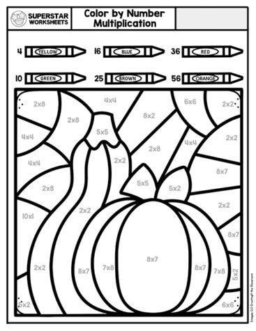 Thanksgiving Color By Number - Superstar Worksheets
