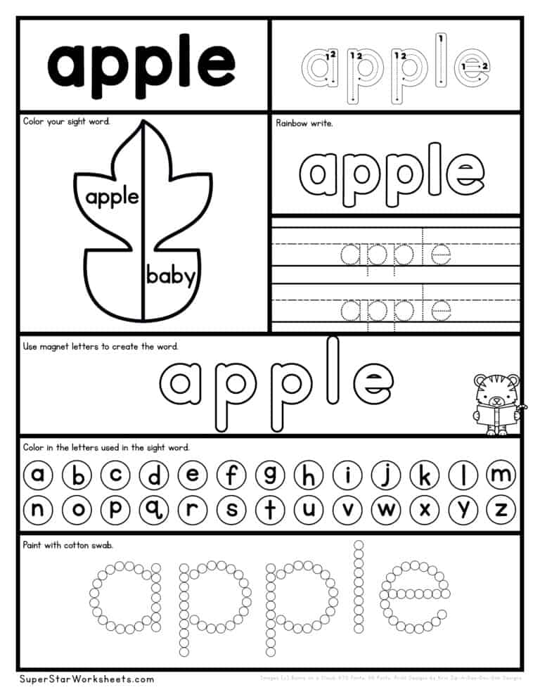 Dolch Noun Sight Word Worksheets - Superstar Worksheets